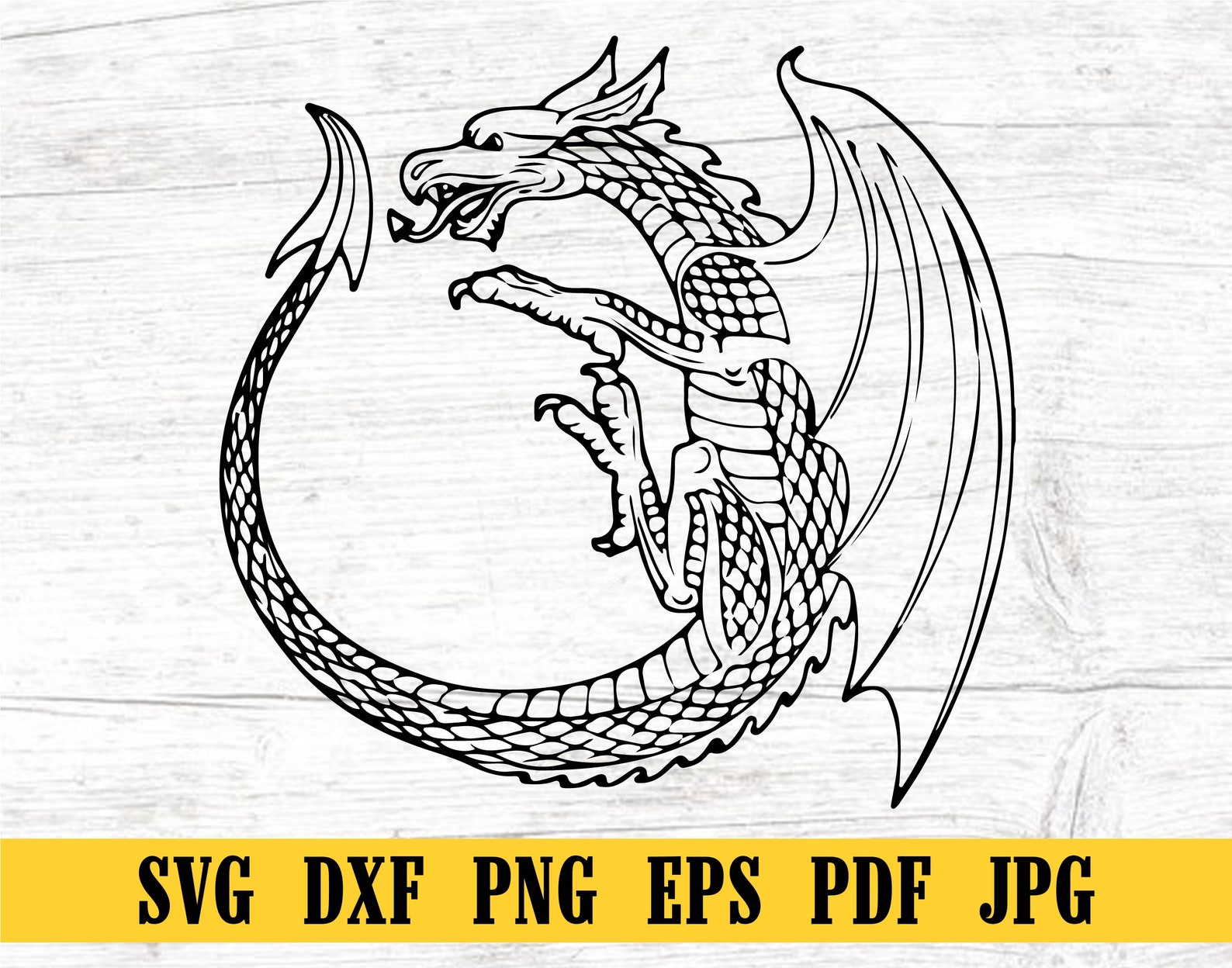 Dragon SVG, Dragon DXF, Dragon PNG, Dragon Clipart, Dragon Silhouette ...