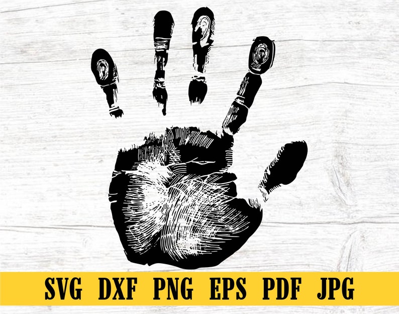Handprint SVG, Handprint Cut File, Handprint DXF, Handprint PNG ...