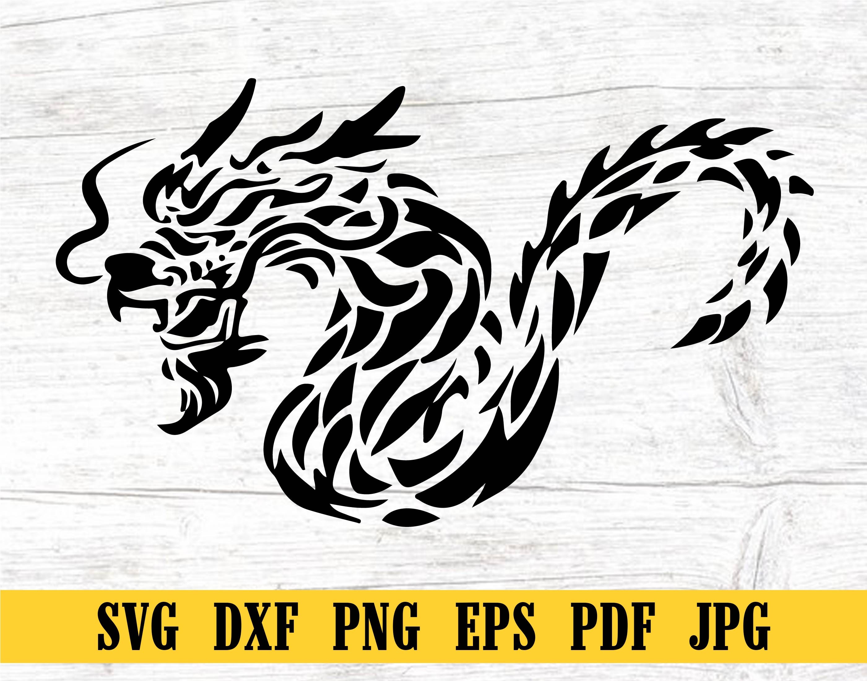 Tribal Dragon SVG Dragon Tattoo Svg Dragon PNG Dragon - Etsy