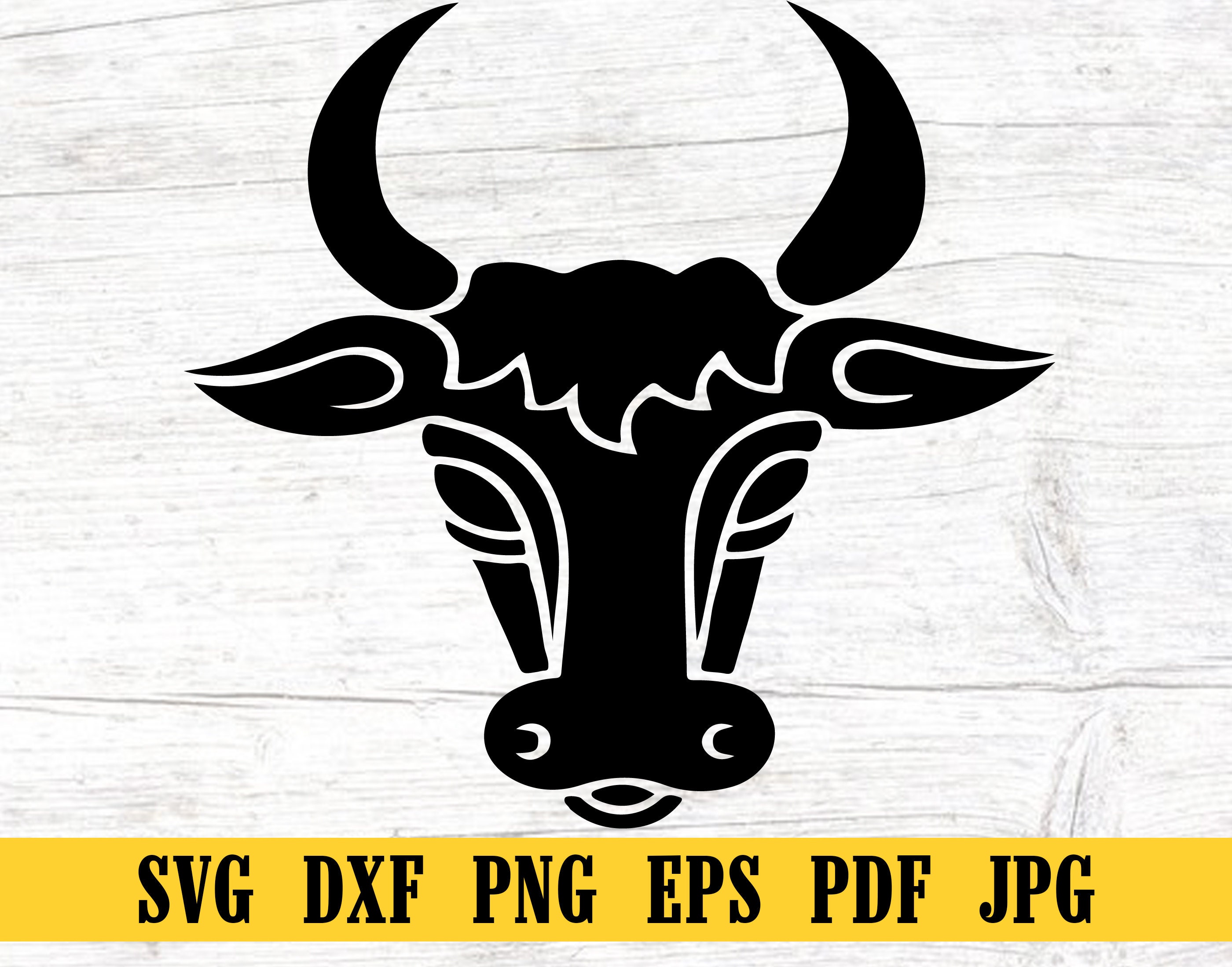 Animal SVG, Bull Head SVG, Bull Slihouette, Bull Clip Art, Bull Head ...