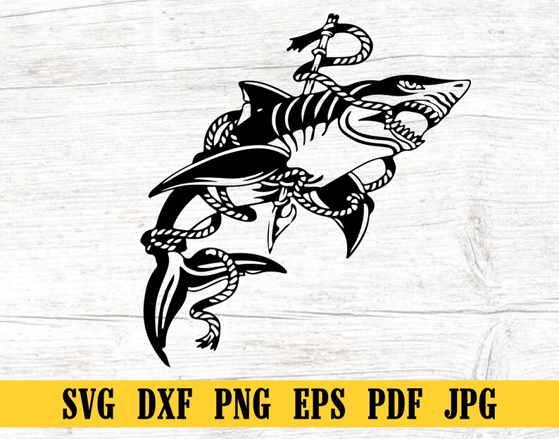 Shark in the Ocean Svg, Shark Design Svg, Shark Svg, Shark Silhouette ...