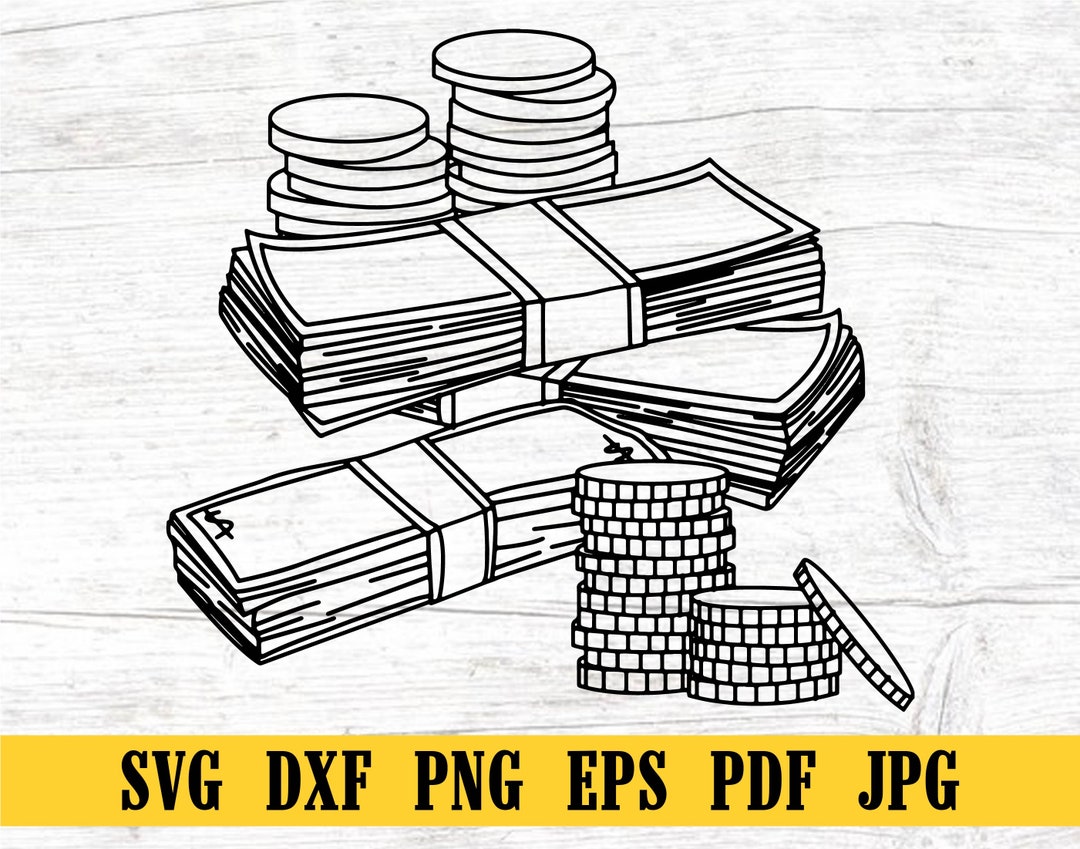 MONEY STACK SVG, Dollars Bunch, Money Svg, Money Clipart, Cash Svg ...