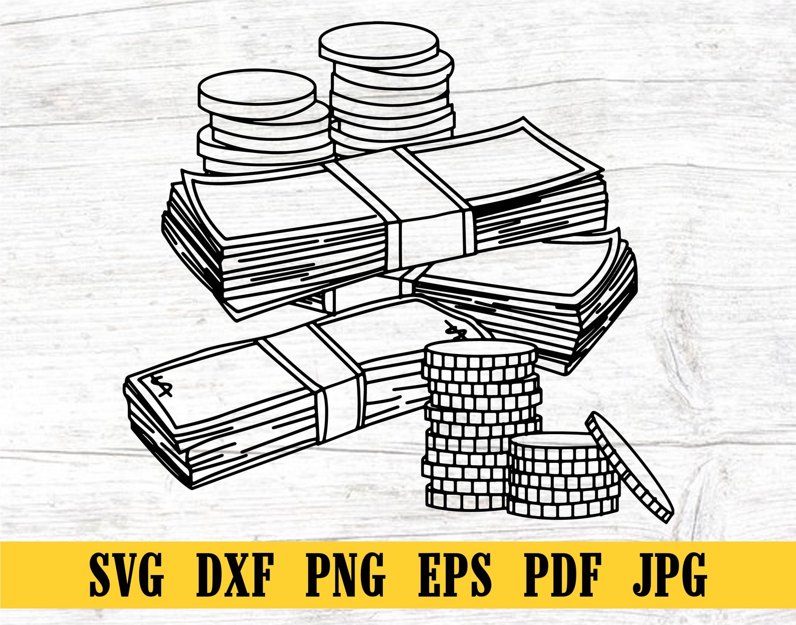 MONEY STACK SVG, Dollars Bunch, Money Svg, Money Clipart, Cash Svg ...