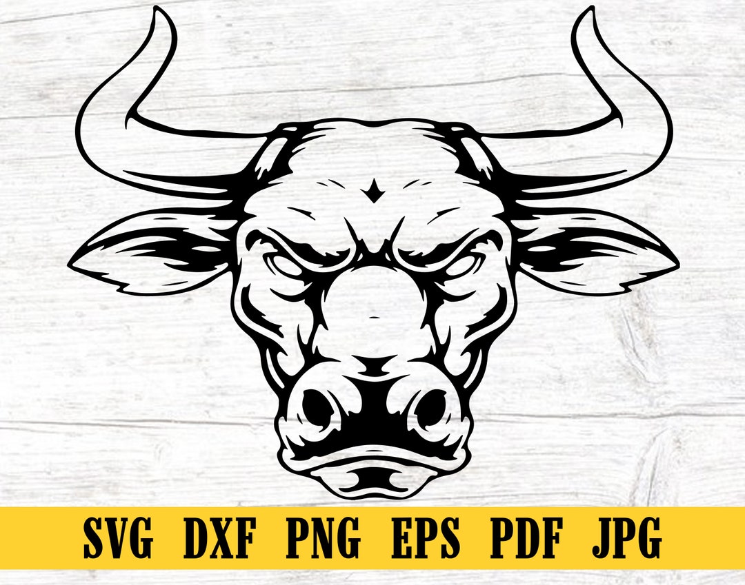 Bull Head SVG, Bull SVG, Bull PNG, Bull Clipart, Raging Bull Cut File ...