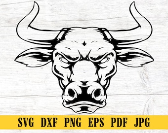 Bull Head SVG, Bull SVG, Bull PNG, Bull Clipart, Raging Bull Cut File ...