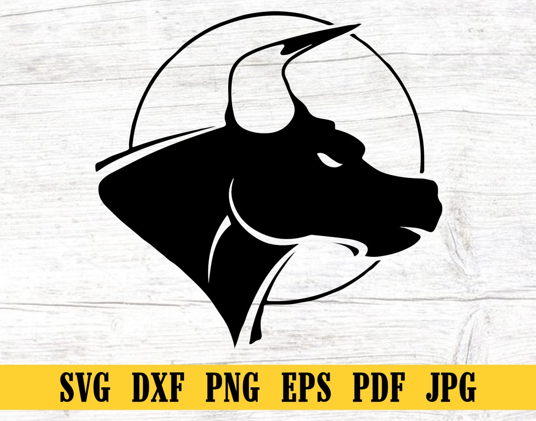 Animal SVG, Bull Head SVG, Bull Slihouette, Bull Clip Art, Bull Head ...
