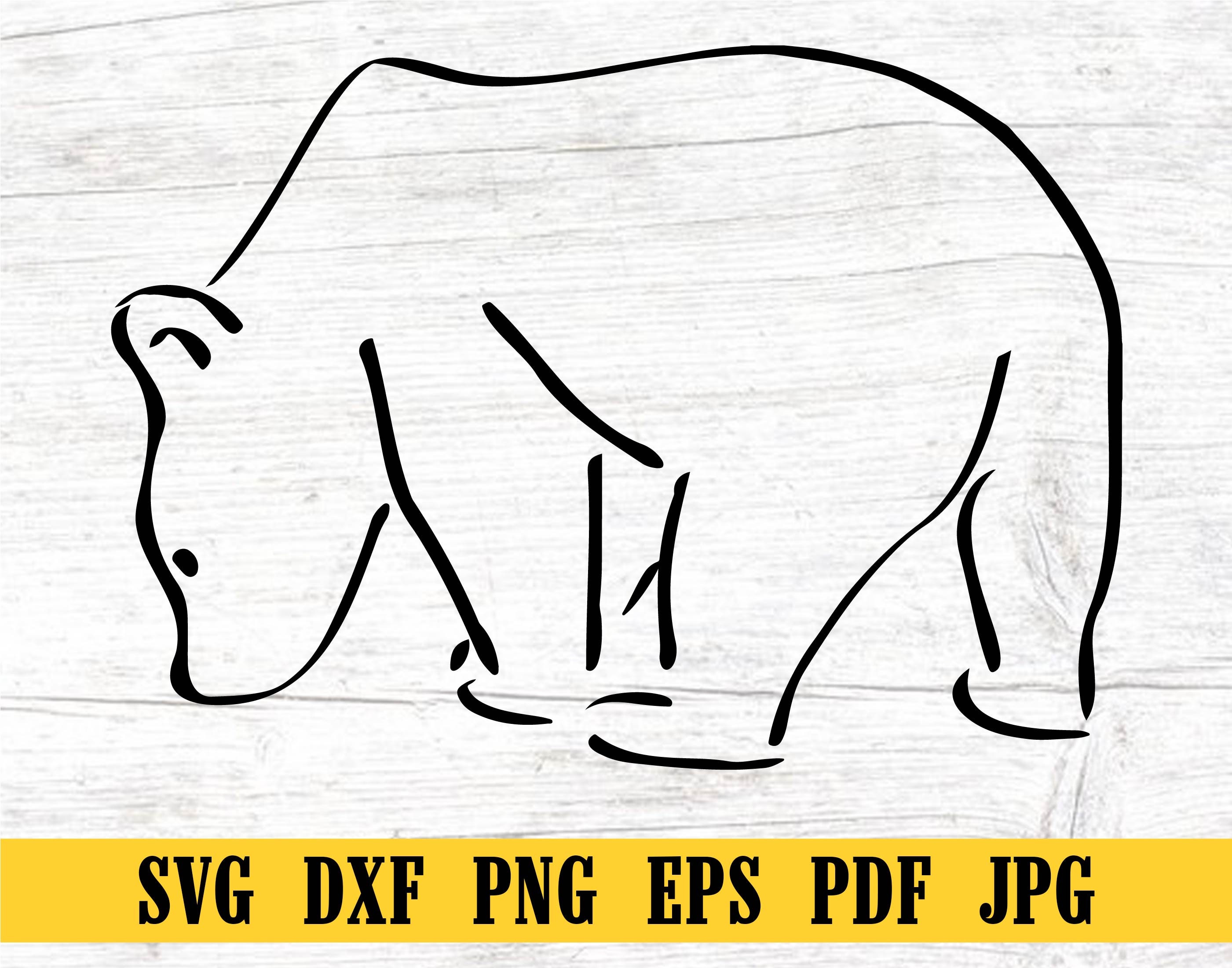 Polar Bear SVG, Polar Bear Cut File, Polar Bear DXF, Polar Bear PNG ...