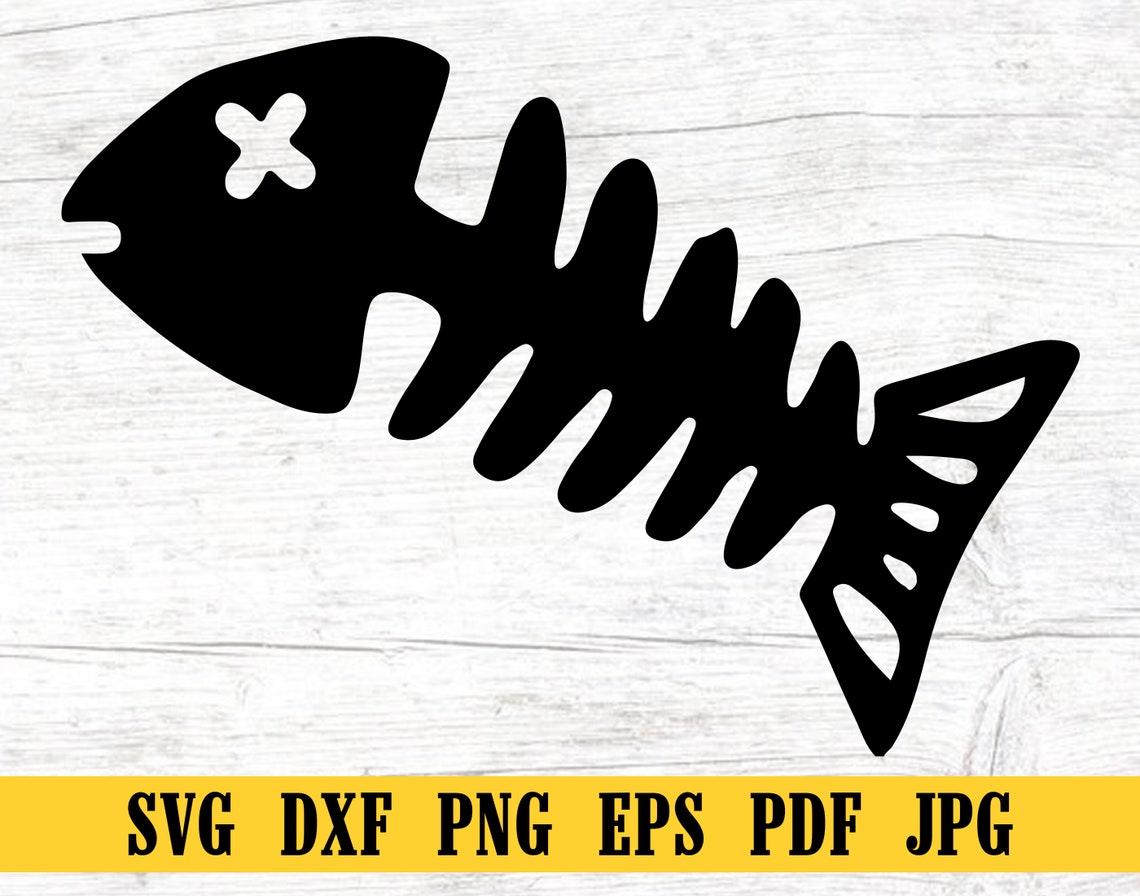 Skeleton Fish Svg, Fish Bone Svg, Fisherman Svg, Vector Cut File for ...