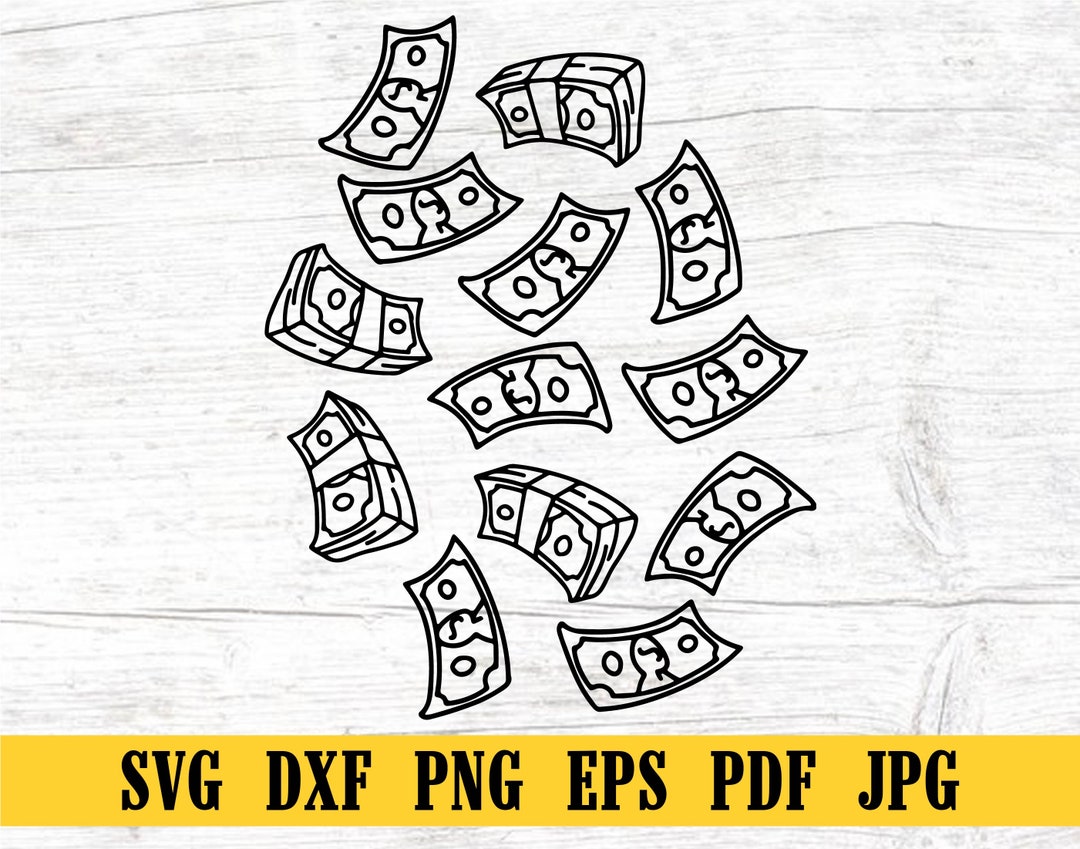 Raining Money SVG, Falling Money SVG, Banknotes SVG, Money Clipart ...