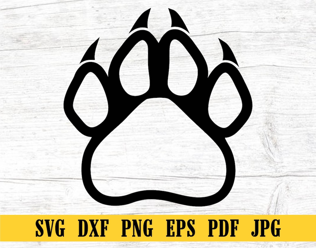 Bear Paw SVG, Paw With Claw SVG, Bear Foot Print Svg, Dxf, Png, Jpg ...