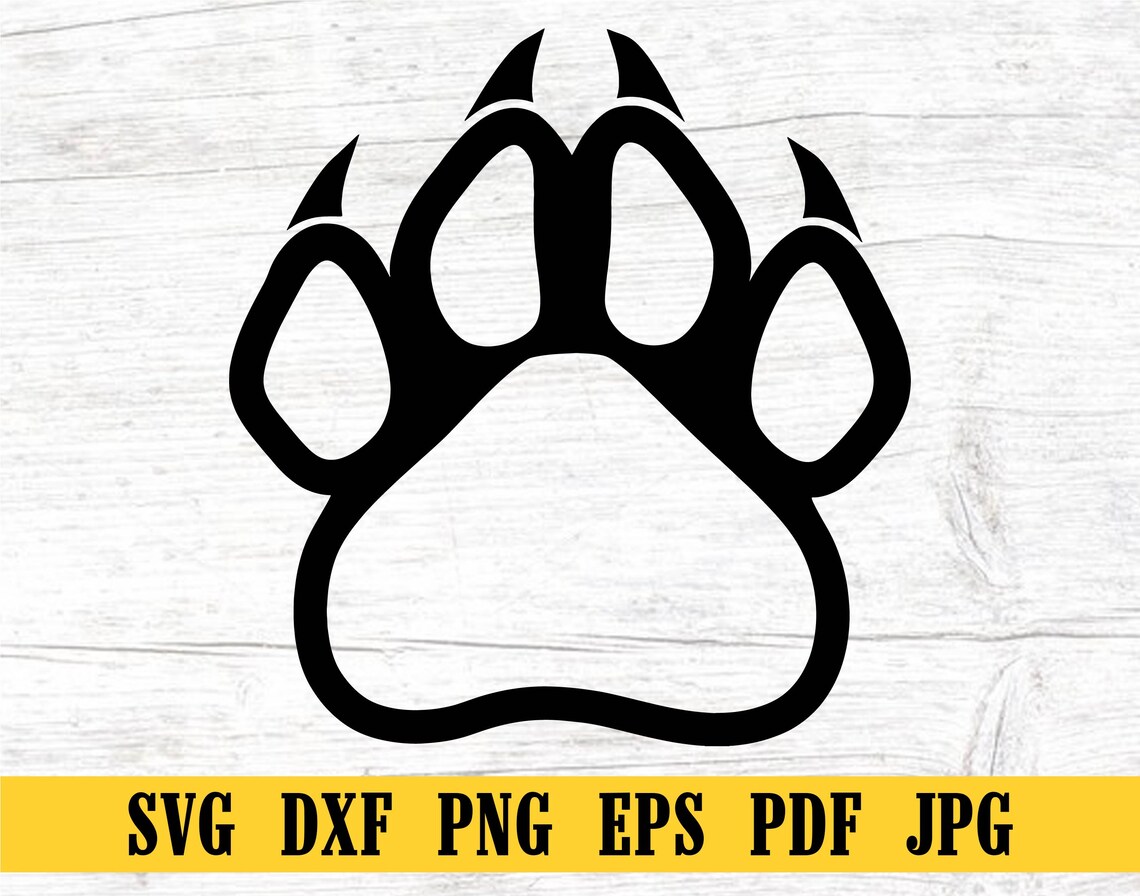 Bear Paw SVG, Paw With Claw SVG, Bear Foot Print Svg, Dxf, Png, Jpg ...