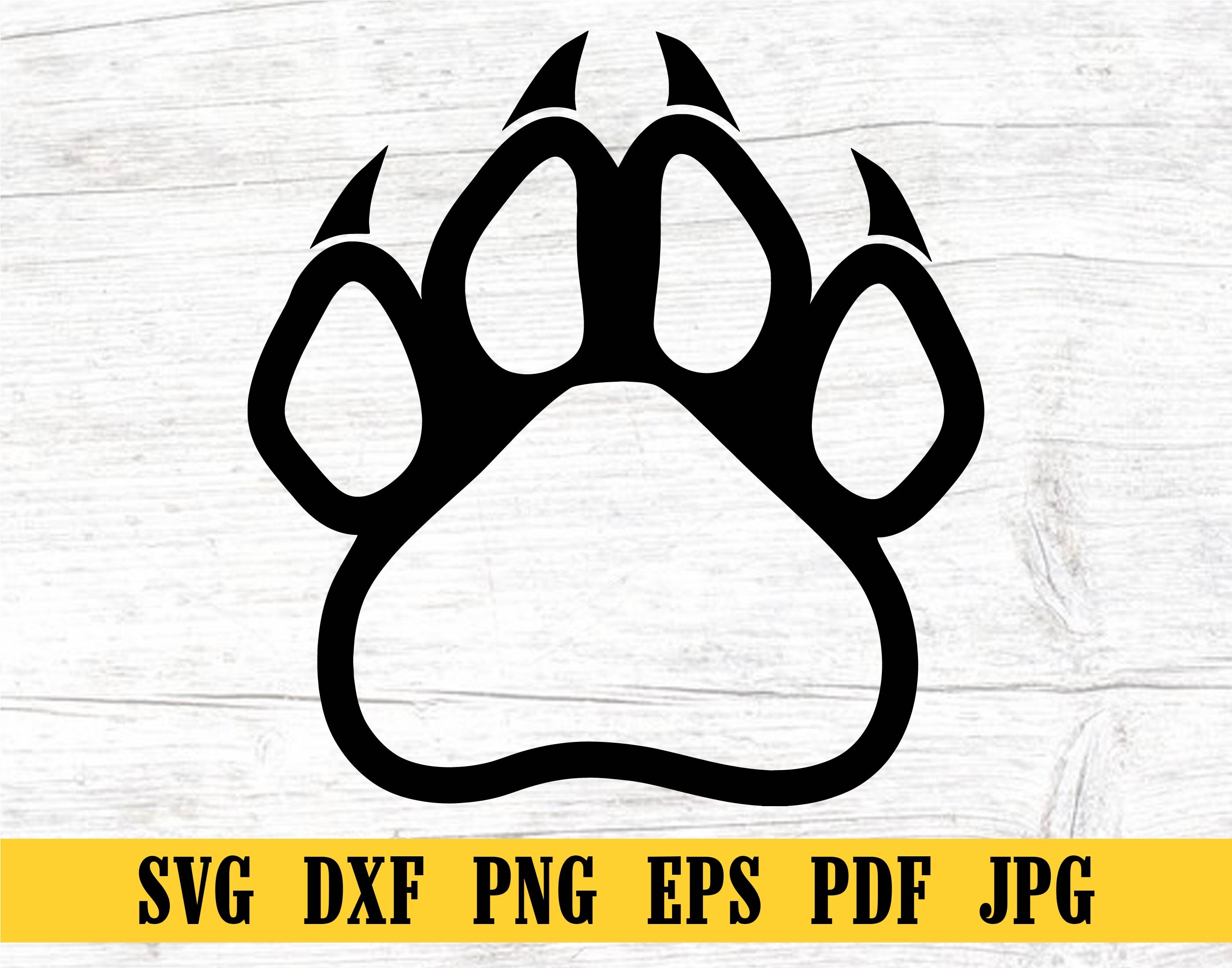 Bear Paw SVG, Paw With Claw SVG, Bear Foot Print Svg, Dxf, Png, Jpg ...