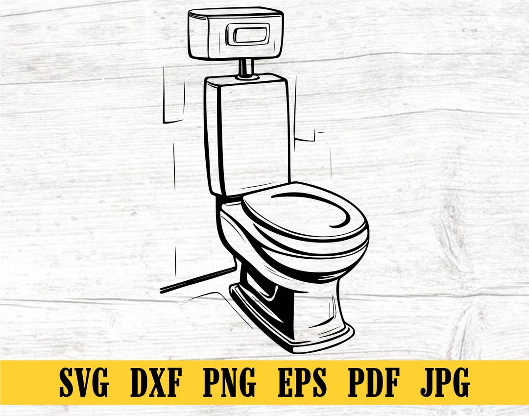 Toilet SVG, Toilet Cut File, Toilet DXF, Toilet PNG, Toilet Clipart ...