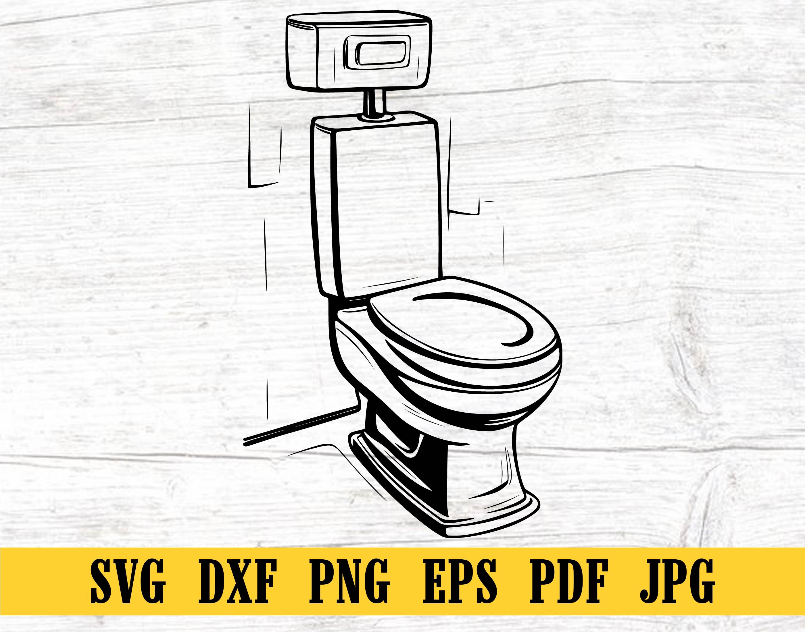 Toilet SVG, Toilet Cut File, Toilet DXF, Toilet PNG, Toilet Clipart ...