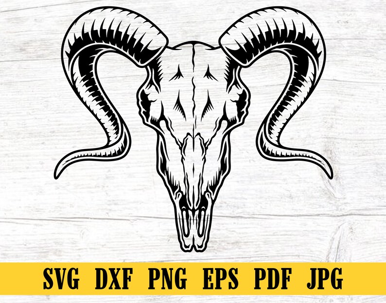 Ram Skull SVG File, Ram Skull Cut File, Animal Skull Svg File, Animal ...