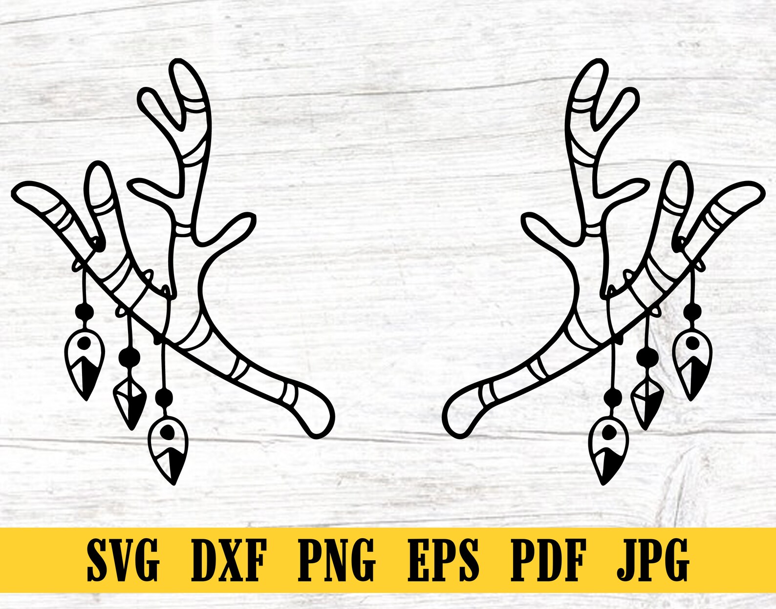 Reindeer Antlers Svg, Deer Antlers Svg. Vector Cut File for Cricut ...