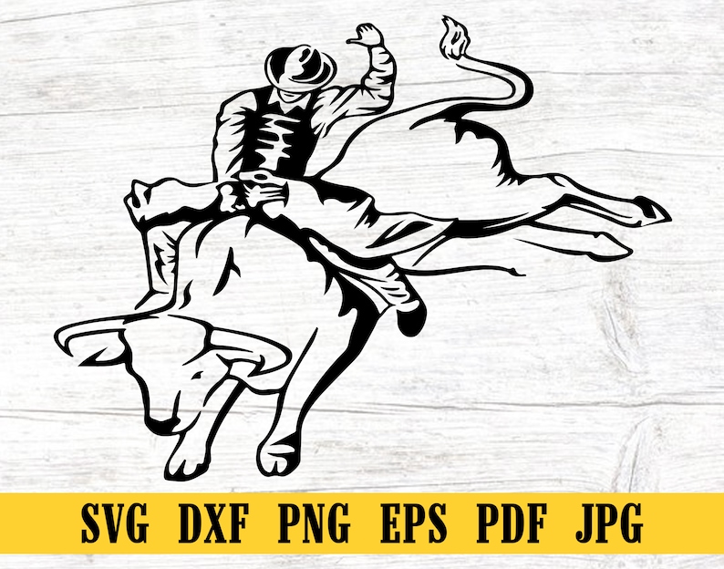 Rodeo Svg, Bull Rider, Cowboy Doing Rodeo SVG, Rodeo, Cut File Sport ...