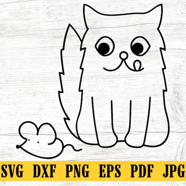 Cat and Mouse Silhouette - Etsy