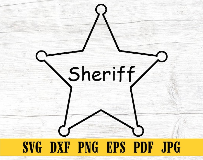 Sheriff Star Svg, Sheriff Badge Svg, Marshall Svg, Vector Cut File for ...