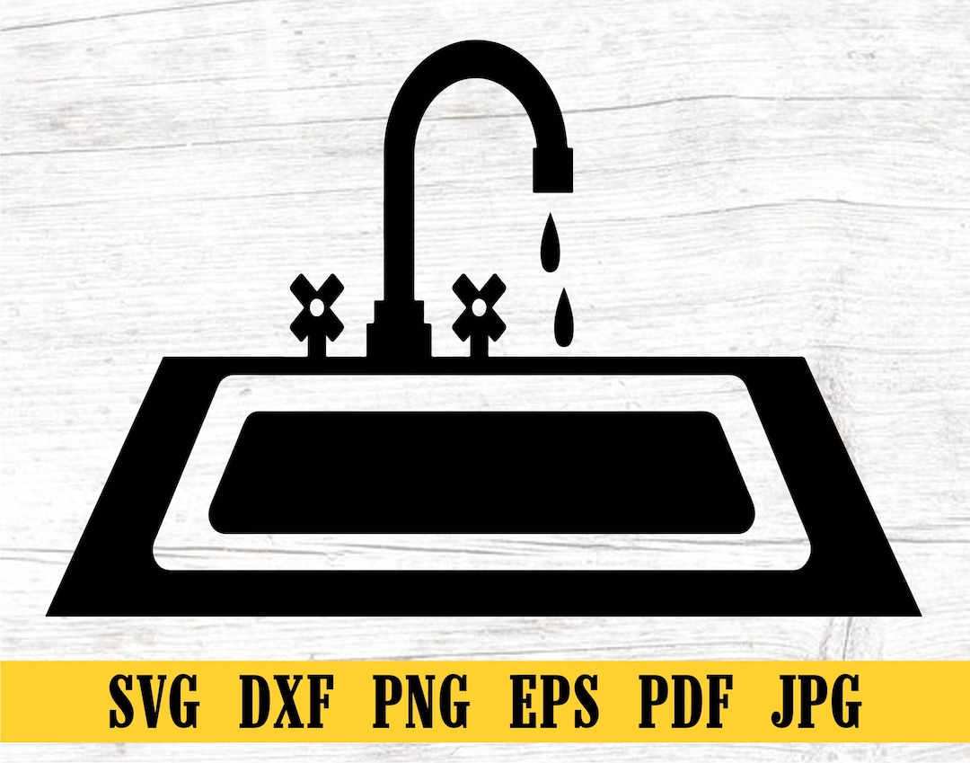 Sink and Faucet, Sink SVG, Sink PNG, Sink and Faucet Clipart, Sink Cut ...