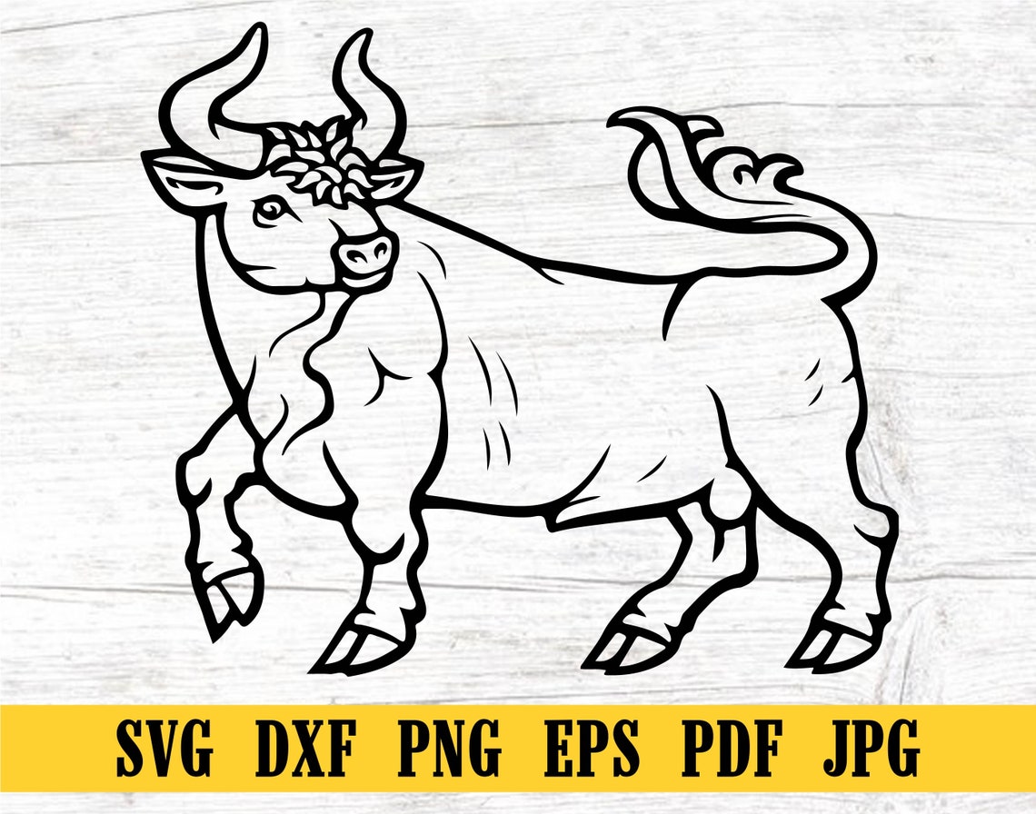 Bull SVG Bull Cut File Bull DXF Bull PNG Bull Clipart - Etsy