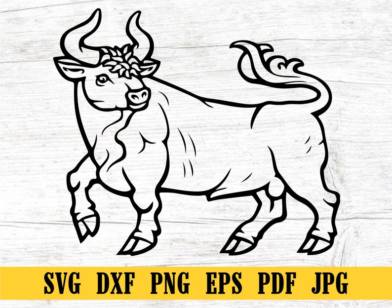 Bull SVG, Bull Cut File, Bull DXF, Bull PNG, Bull Clipart, Bull ...
