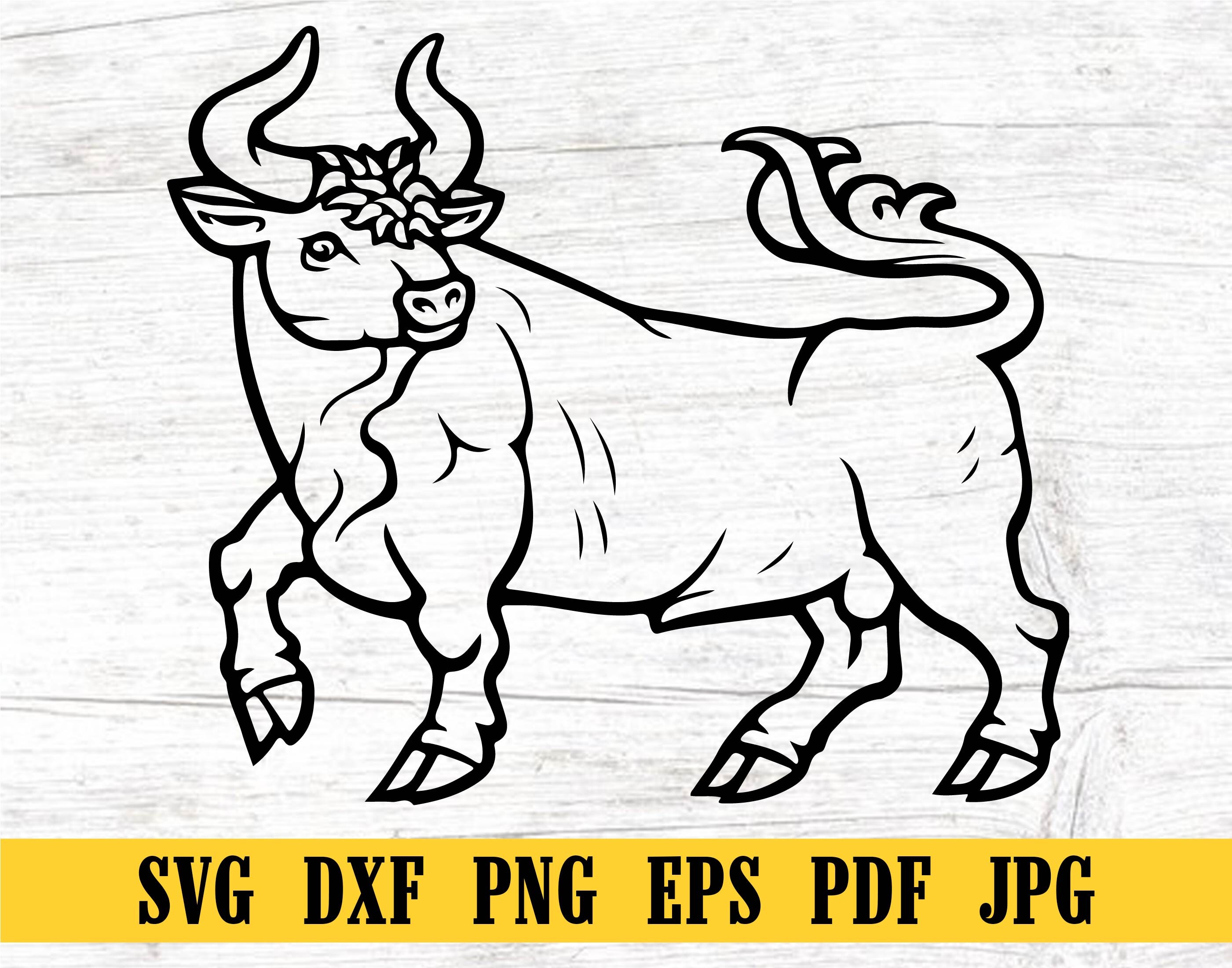 Bull SVG, Bull Cut File, Bull DXF, Bull PNG, Bull Clipart, Bull ...