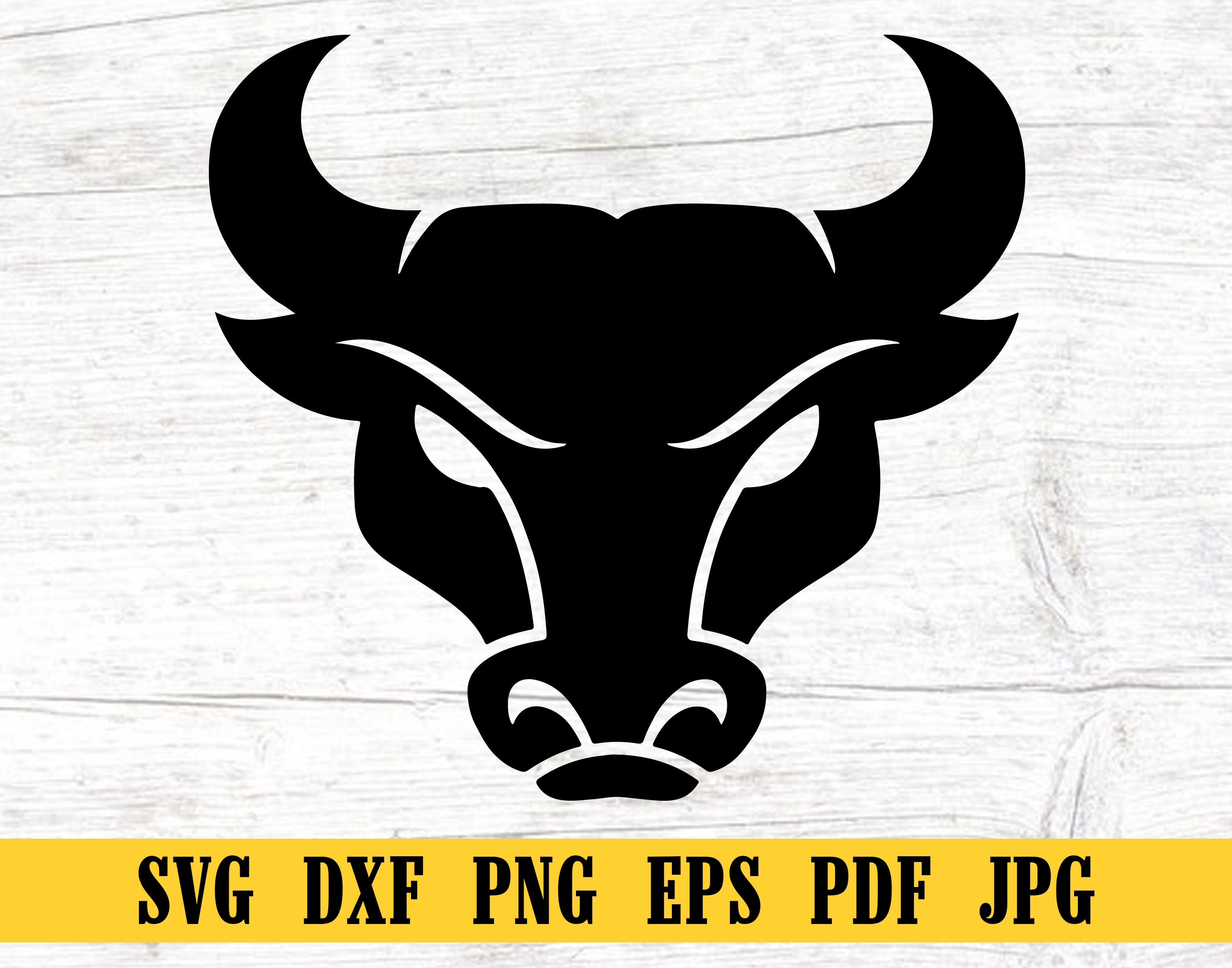 Animal SVG, Bull Head SVG, Bull Slihouette, Bull Clip Art, Bull Head ...