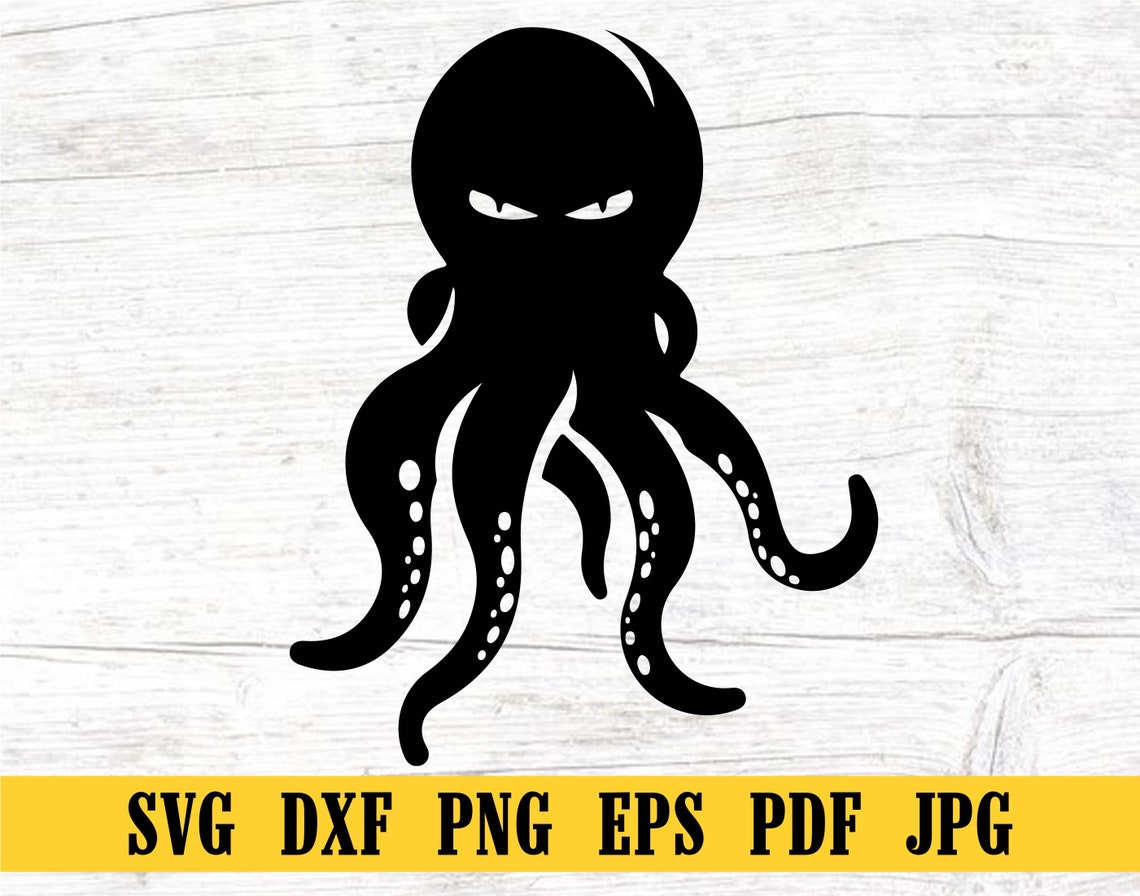 Octopus SVG, Octopus Cut File, Octopus DXF, Octopus PNG, Octopus ...