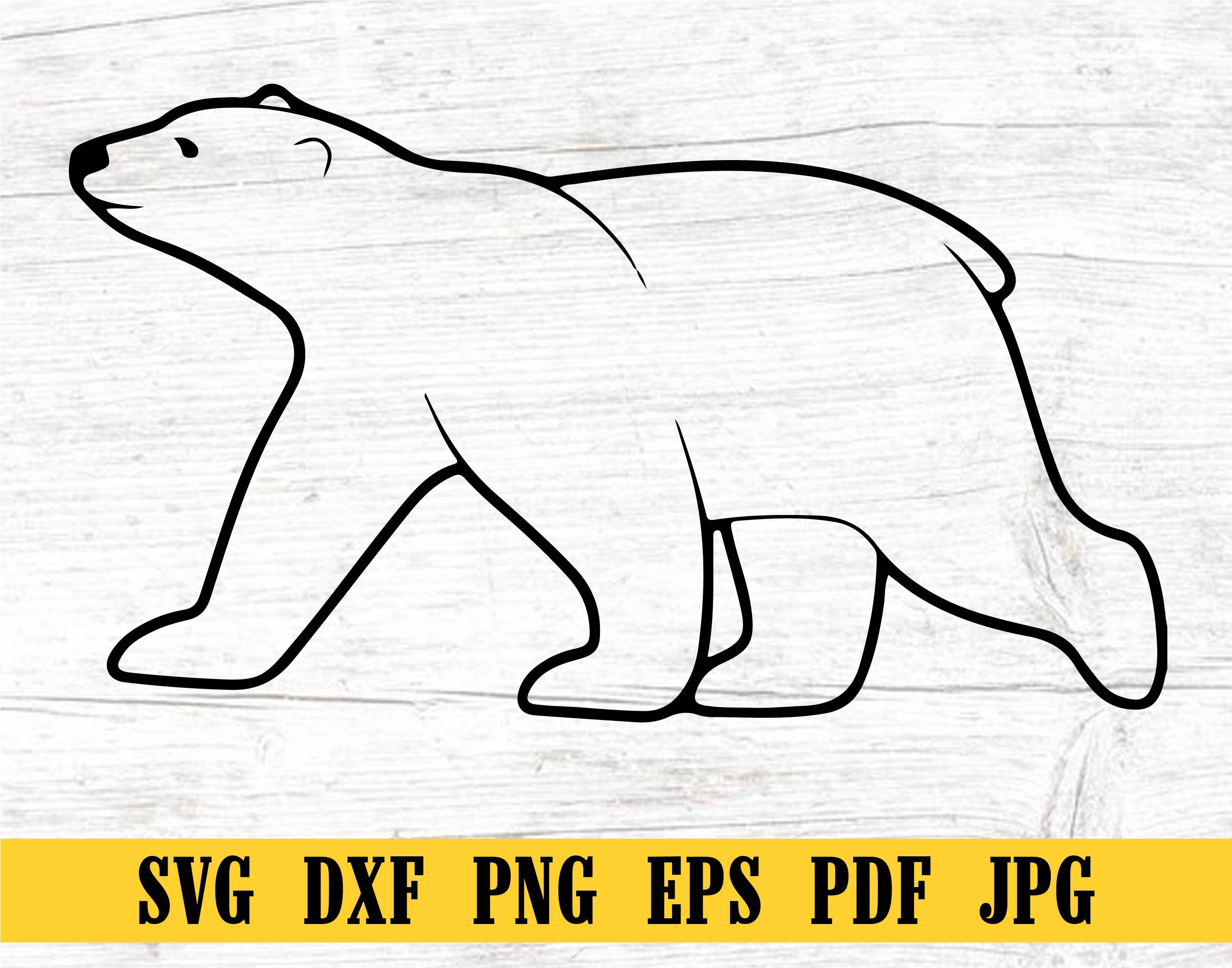 Polar Bear SVG, Polar Bear Cut File, Polar Bear DXF, Polar Bear PNG ...