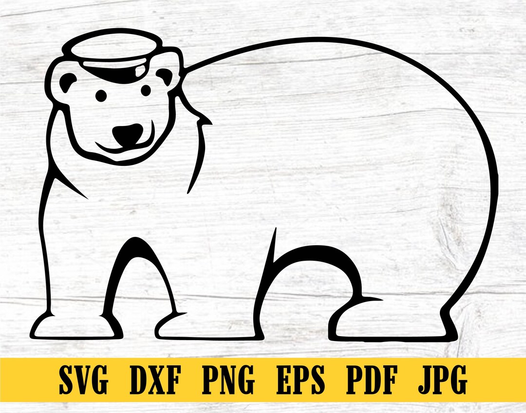 Captain Polar, Polar Bear SVG, Polar Bear Cut File, Polar Bear DXF ...