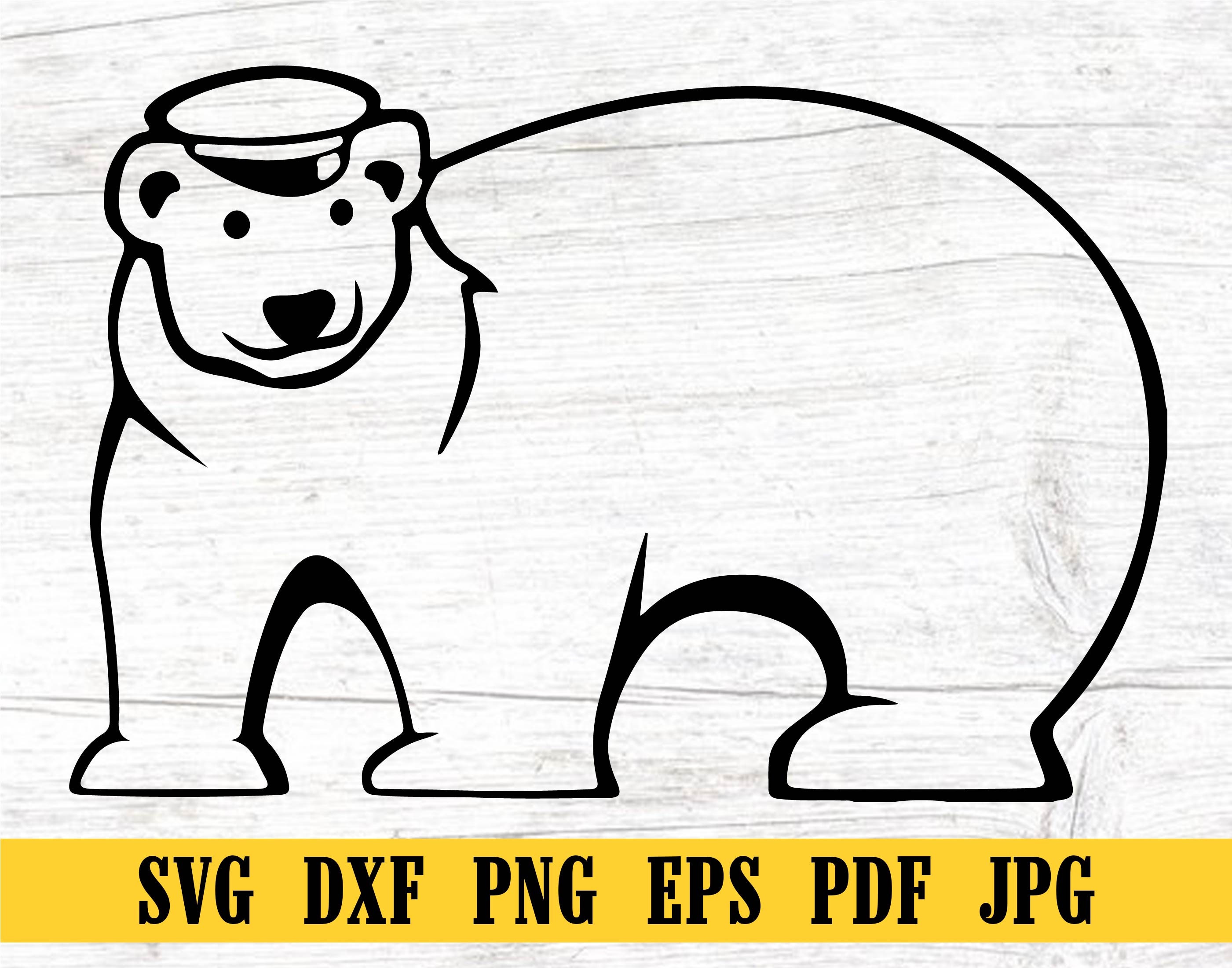 Captain Polar, Polar Bear SVG, Polar Bear Cut File, Polar Bear DXF ...