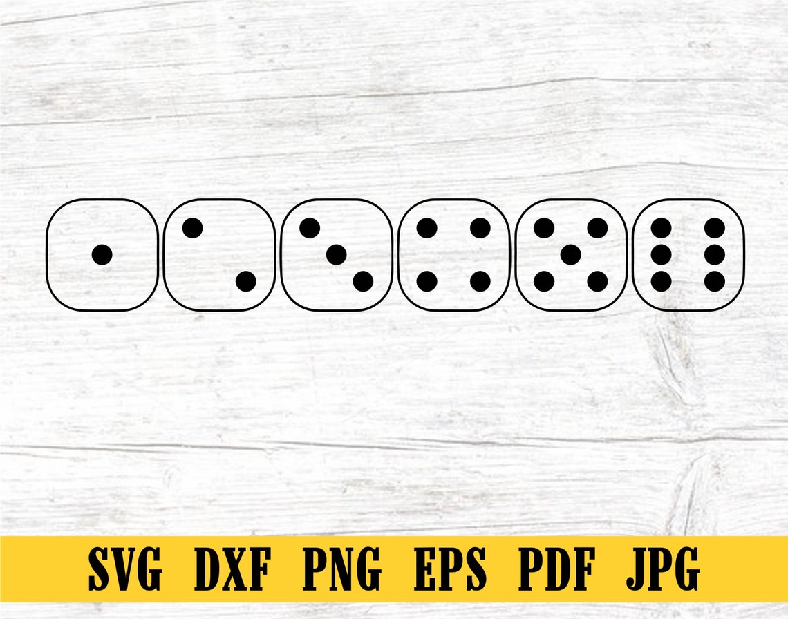 Six Sided Dice Faces,dice SVG, Dice DXF, Dice PNG, Dice Clipart, Dice ...