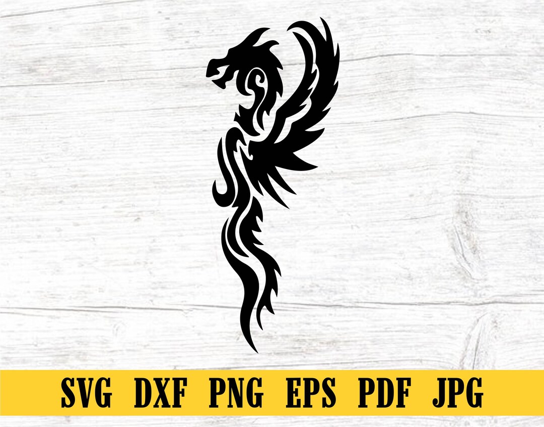 Tribal Dragon SVG, Dragon Tattoo Svg, Dragon PNG, Dragon Clipart ...