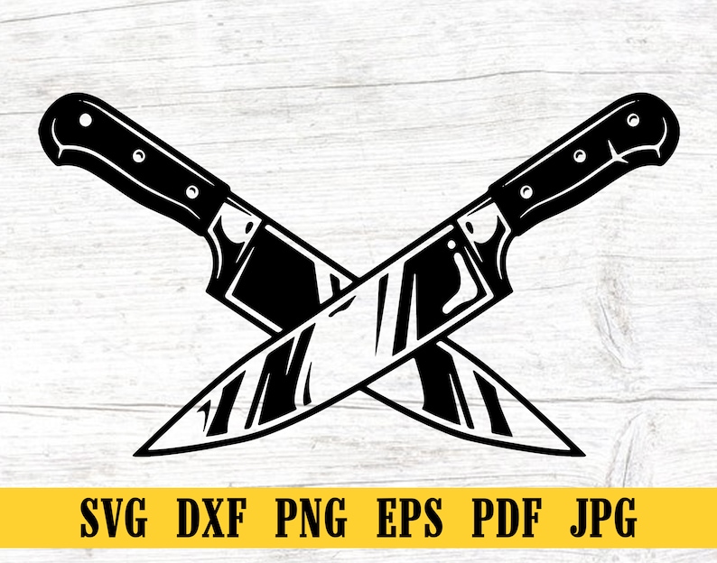 Chef Knives SVG, Chef Knife PNG, Knives Crossed Clipart, Knives Cut ...