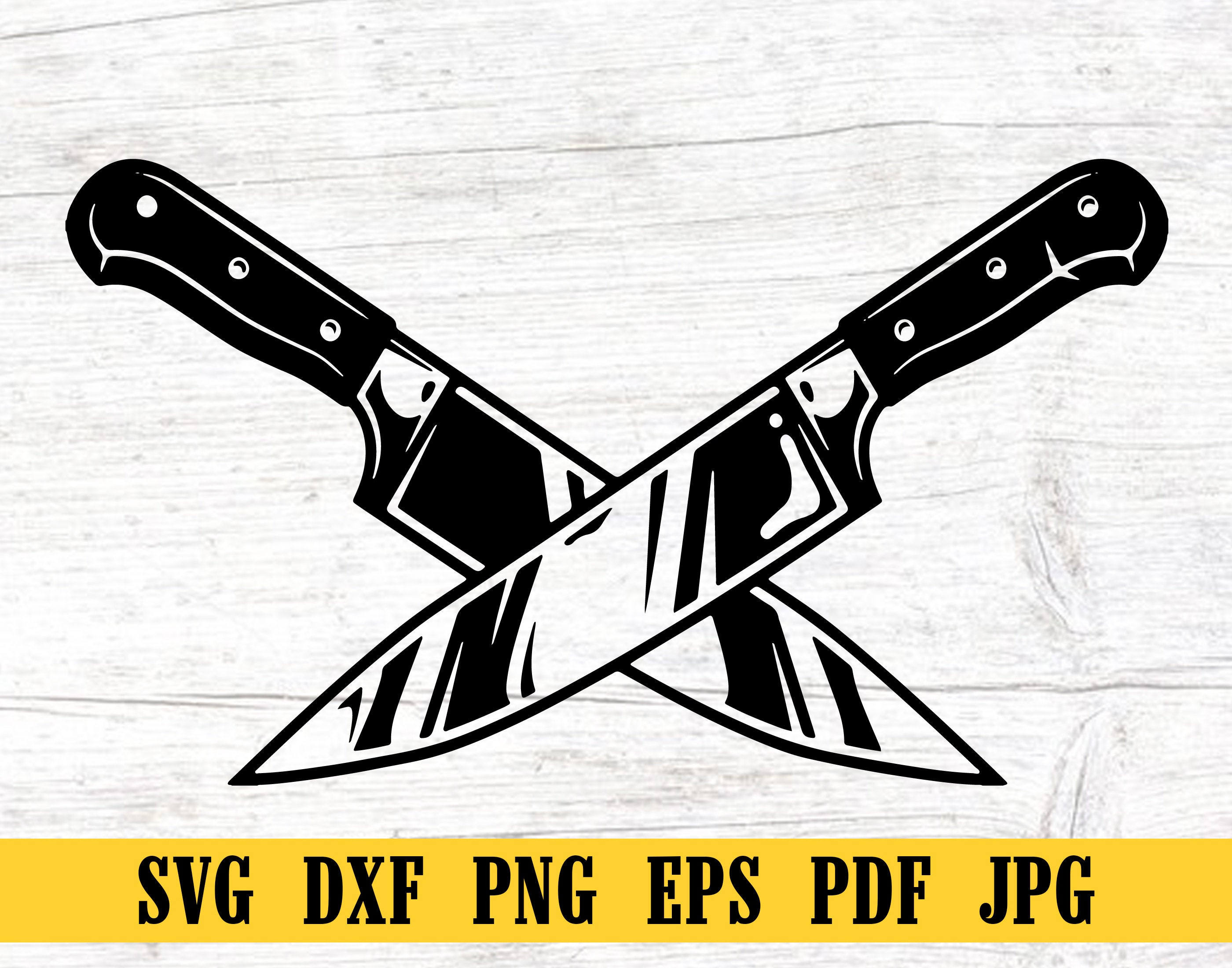 Chef Knives SVG, Chef Knife PNG, Knives Crossed Clipart, Knives Cut ...