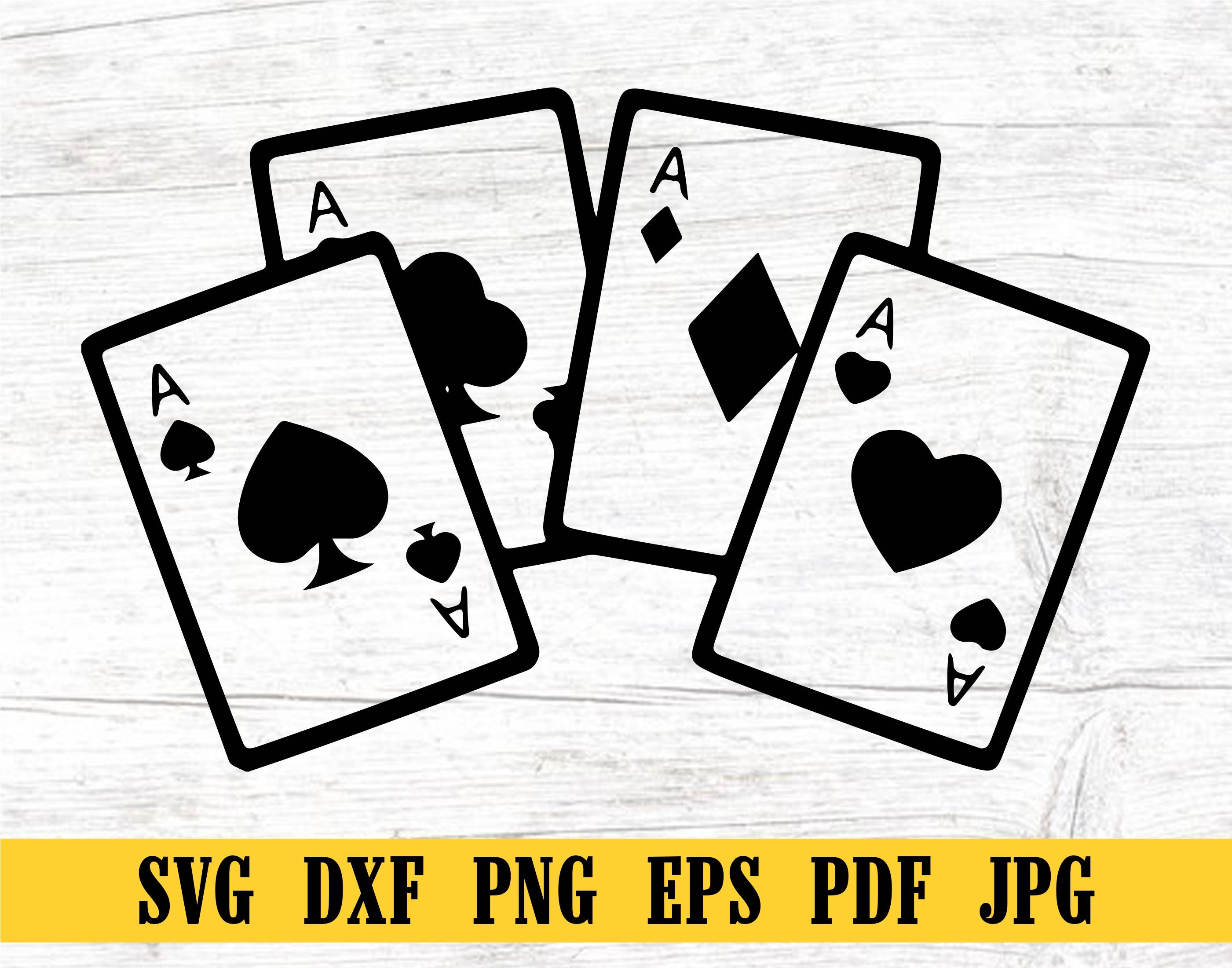 Four Aces SVG, Poker SVG, Aces SVG, Gambling Svg, Casion Svg, 4 Aces ...