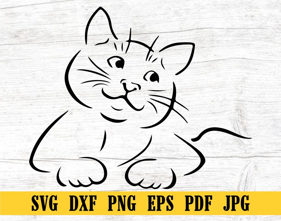 Cat With Cute Smile,cute Cat SVG, Kitty SVG, Kitten SVG, Cat Svg, Cat ...