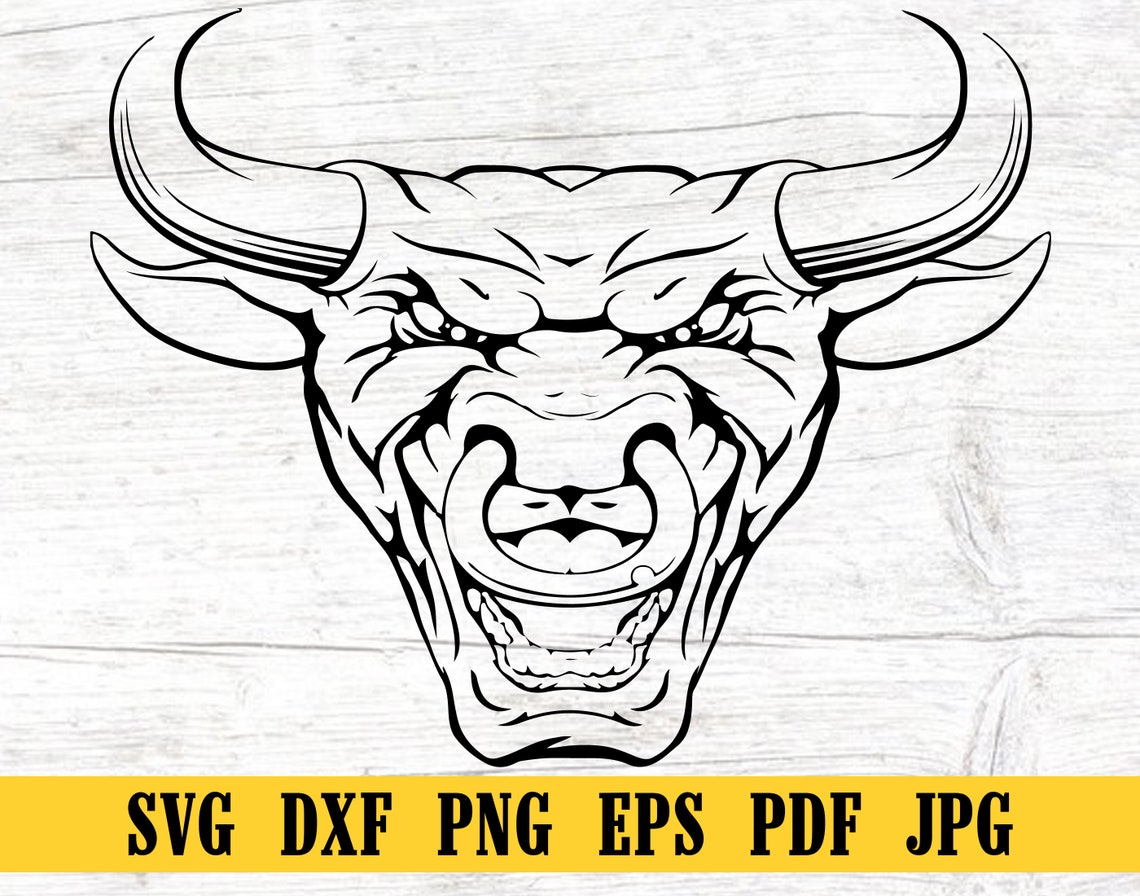 Bull Head SVG, Bull SVG, Bull PNG, Bull Clipart, Raging Bull Cut File ...