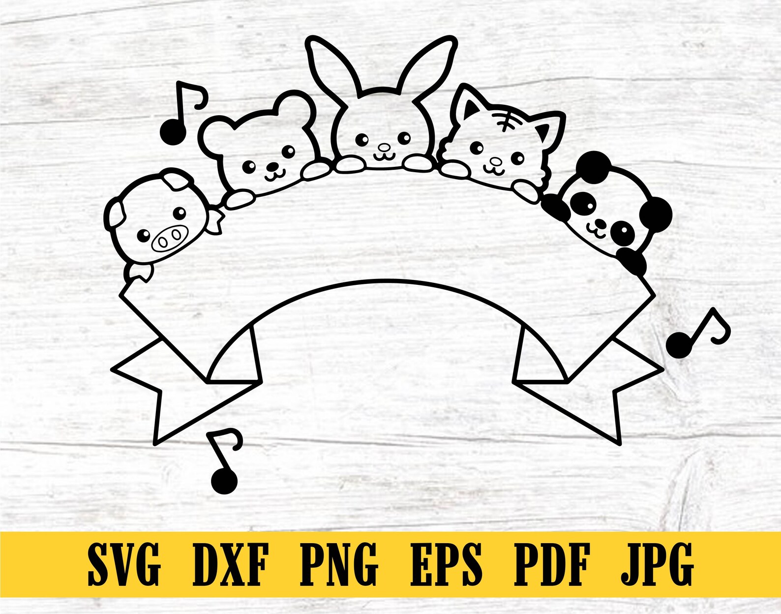 Animal Banner, Cute Animal, Banner Svg Bundle, Ribbon Svg, Label Svg ...