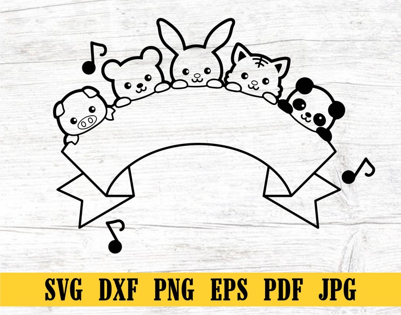 Animal Banner, Cute Animal, Banner Svg Bundle, Ribbon Svg, Label Svg ...