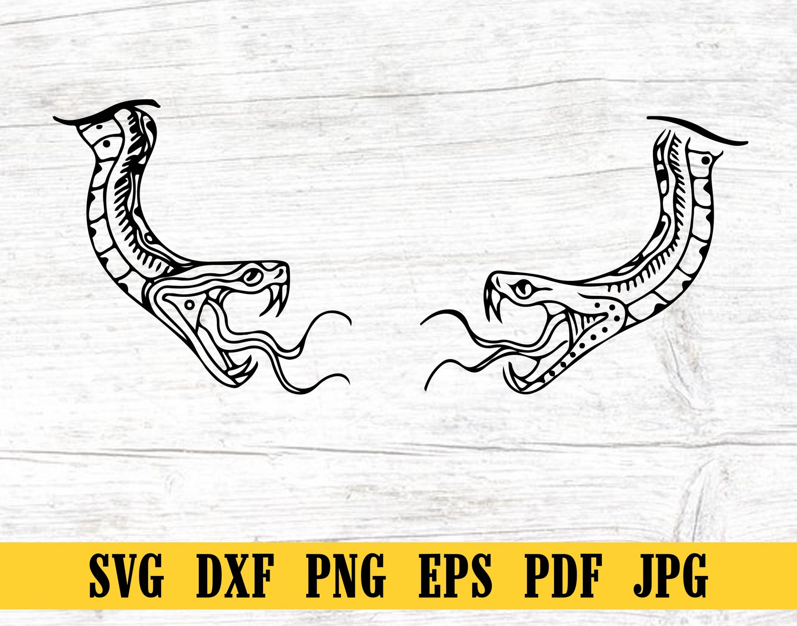 Two Snake Heads Svg, Snake Head Svg, Anaconda Svg, Snake Svg, Snake Dxf ...