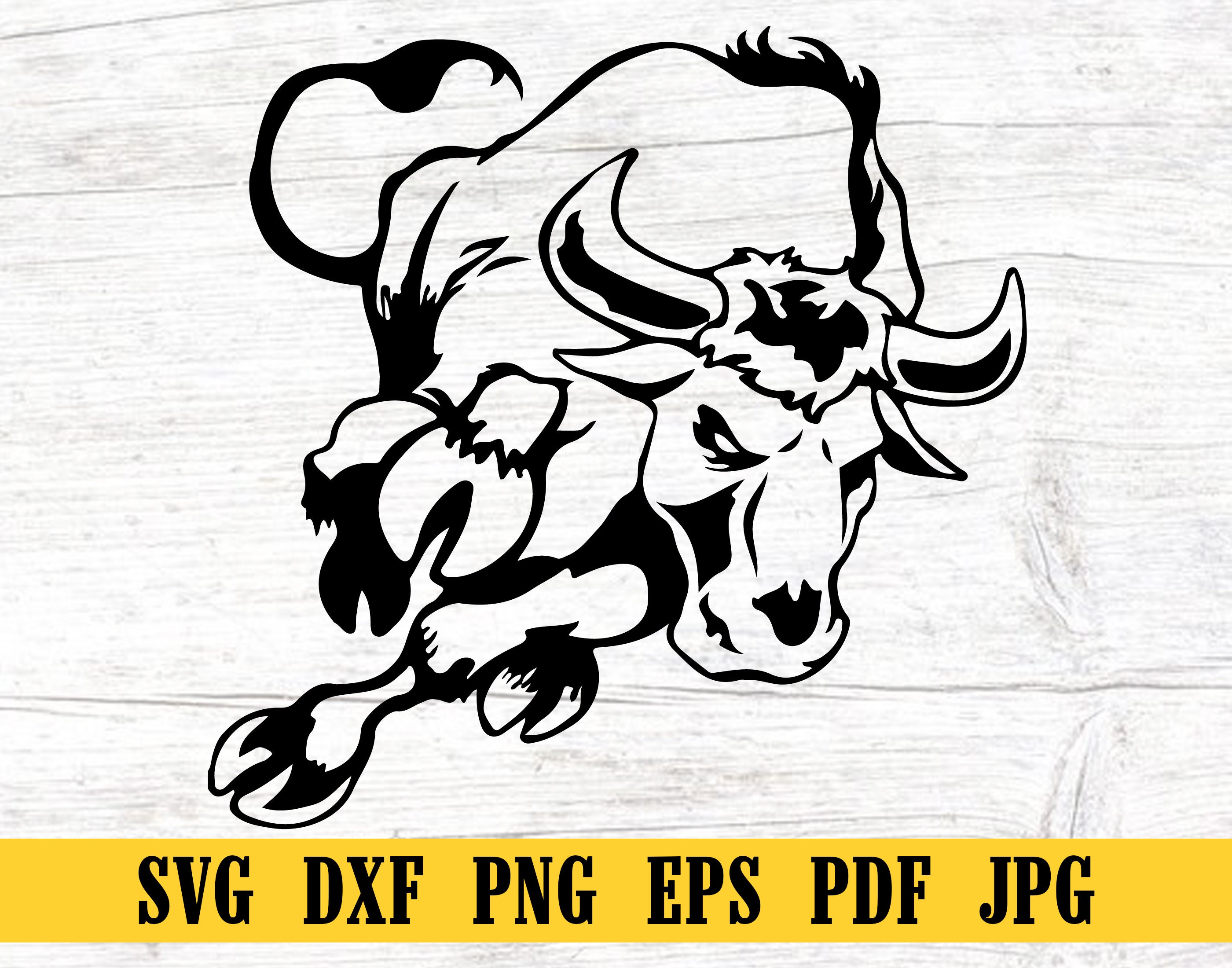 Bull SVG, Bull Cut File, Bull DXF, Bull PNG, Bull Clipart, Bull ...