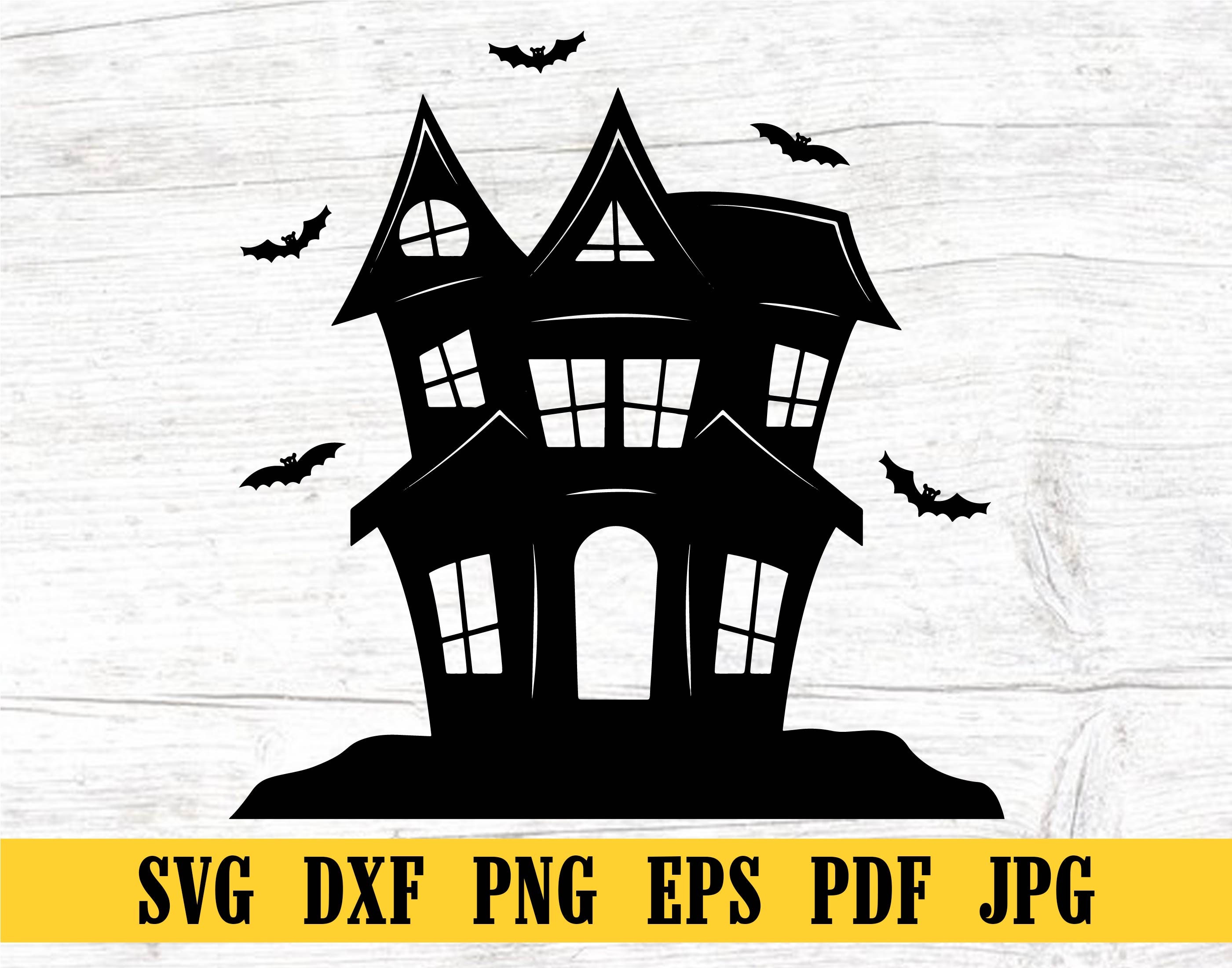 Halloween House, Haunted House Svg, Spooky Svg, Halloween, Silhouette ...