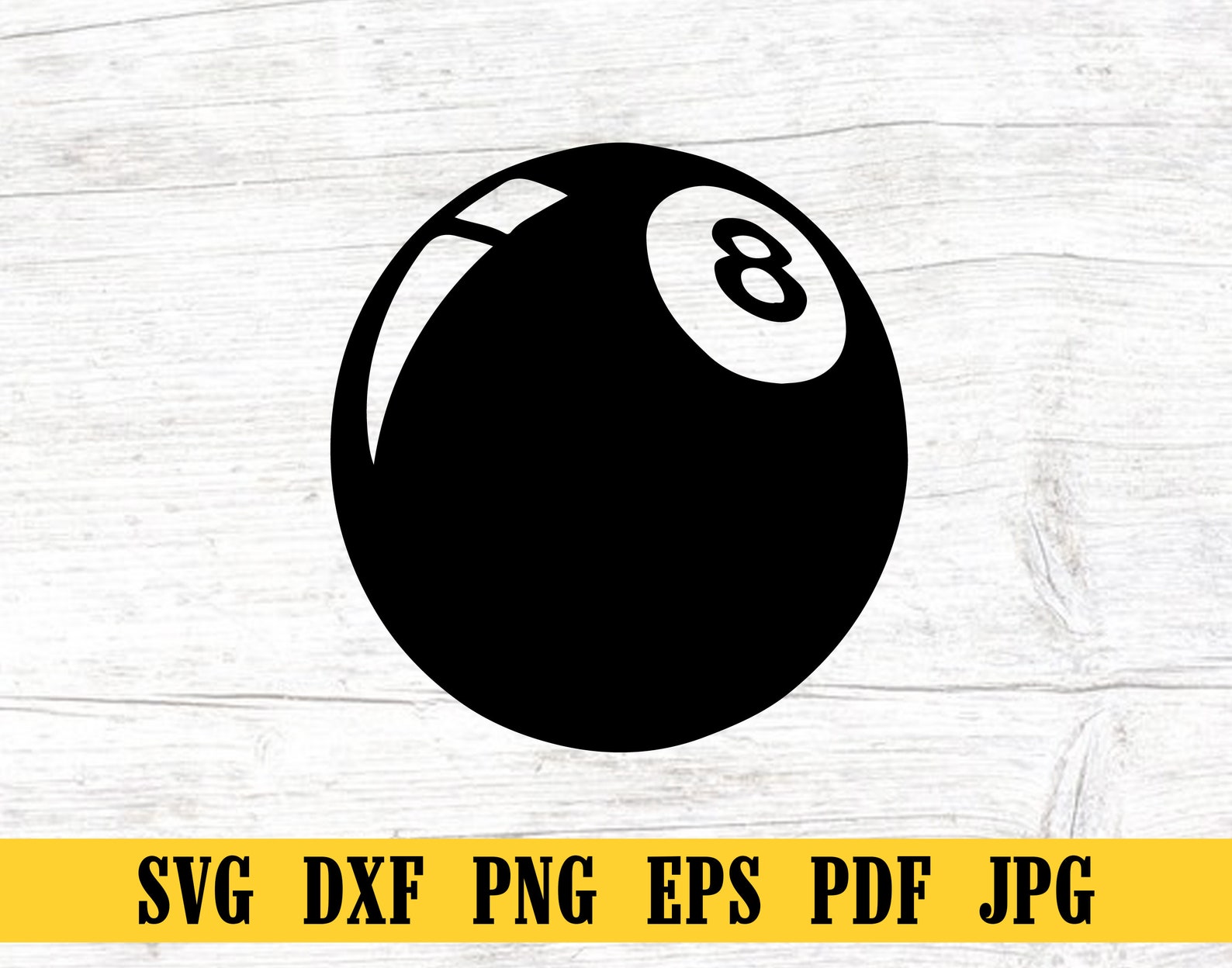 8 Ball SVG, 8 Ball PNG, Eight Ball Clipart, Snooker Ball Cut File ...