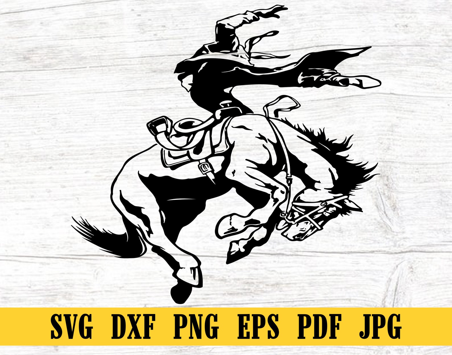 Rodeo Svg Cowboy Svg Western Cowboy Riding Horse Svg - Etsy