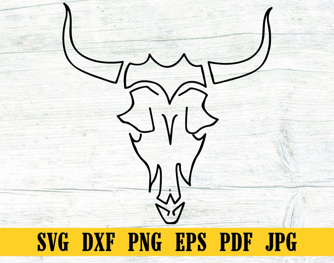 Bison Skull SVG, Cow Skull Svg, Cattle Skull Svg, Bison Skull Clipart ...