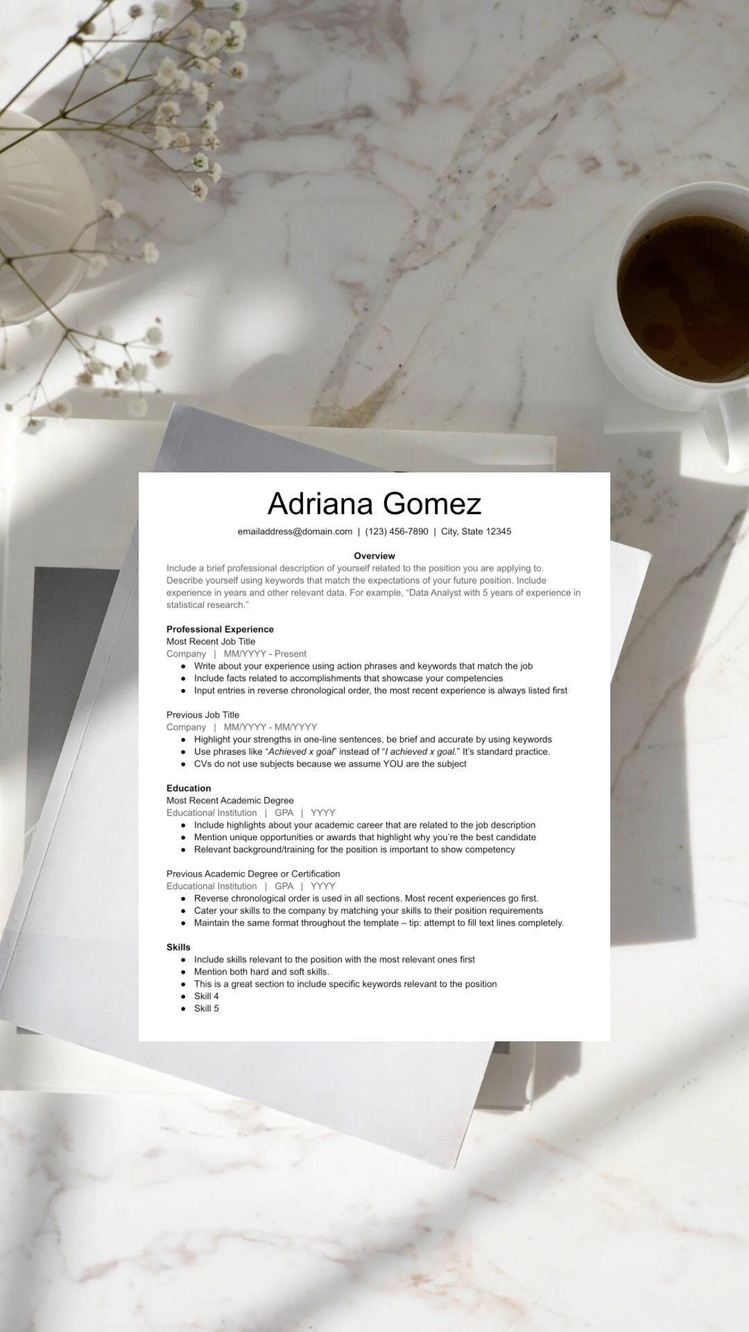 Executive Resume Template for Word, ATS Friendly Resume Template, CV ...