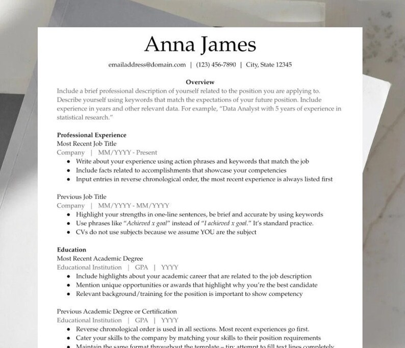Plantilla de CV Word, CV profesional, CV compatible con ATS, CV de ...