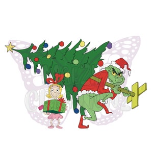 Christmas Png Green Monster Stealing Tree - Etsy